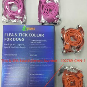 4 Pack Flea Collar for Dogs, 32 Months Flea and Tick Prevention for Dogs, Adjustable Flea and Tick Collar for Dogs Puppies, Waterproof Dog Flea Collar, Natural Dog Flea and Tick Treatment(Pink&Orange)