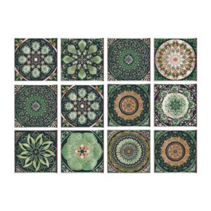 adreamer90 mandala moroccan wallpaper tile stickers 5.91 * 5.91 in peel and stick,removable talavera decor 2d wall tile decals for kitchen bathroom laundry stair fireplace art decor tiles