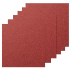 pyd life 6 pack faux leather sheets 12" x 12" red for glowforge xtool laser engraving,leather patches for silhouette curio 2 foil transfer leather craft