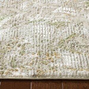 TOWN & COUNTRY LUXE Opaline Bold Marble Area Rug with Glam Metallic Ribbed Texture Pile, Sage Green, 7'10"x10'2"