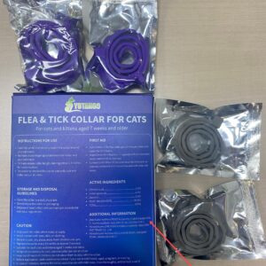 4 Pack Flea Collar for Cats, 32 Months Flea and Tick Prevention for Cats, Waterproof Cat Flea Collar, Natural Cat Flea and Tick Treatment, Adjustable Flea and Tick Collar for Cats Kittens(Grey&Purple)