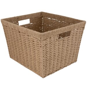 Simplify Dutch Weave Small Storage Basket | Dimensions: 12"x 10"x 8" | Dutch Weave Design | Storage Organization | Paper Rope Material | Great Closets | Display