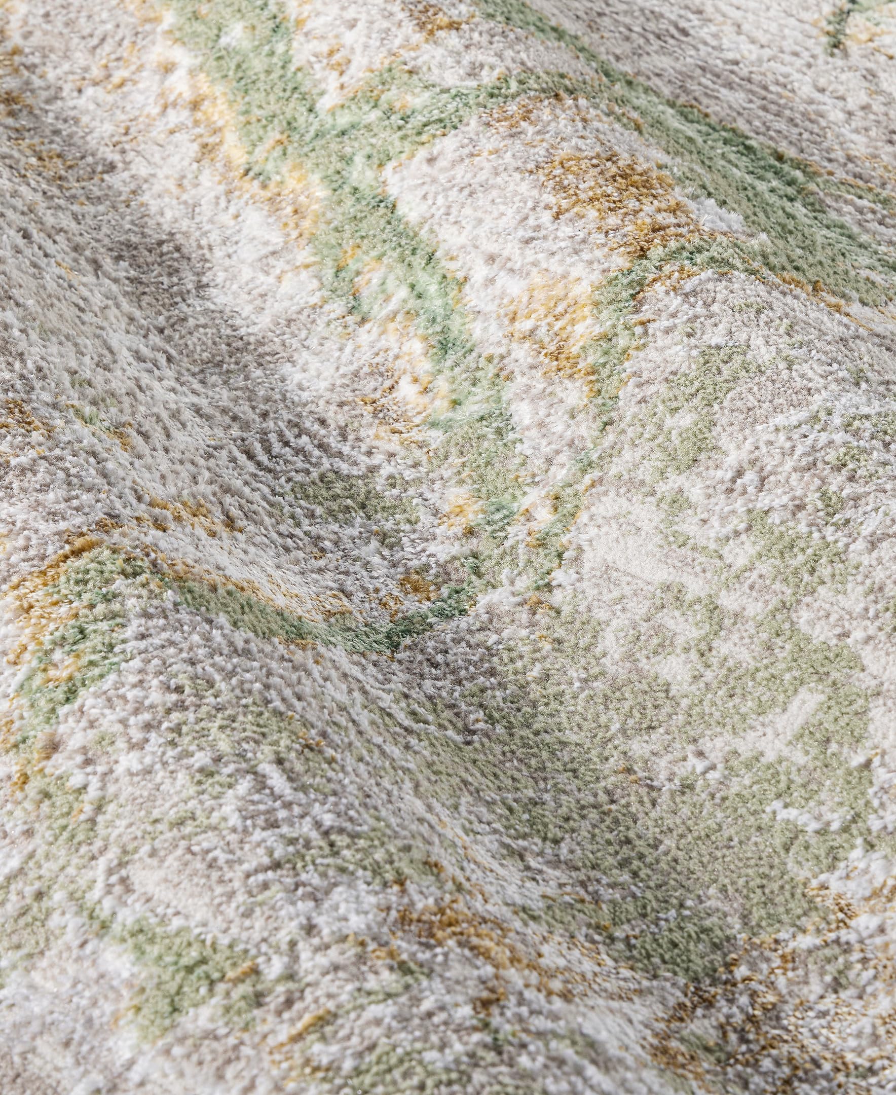 TOWN & COUNTRY LUXE Opaline Bold Marble Area Rug with Glam Metallic Ribbed Texture Pile, Sage Green, 7'10"x10'2"