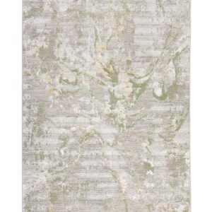 TOWN & COUNTRY LUXE Opaline Bold Marble Area Rug with Glam Metallic Ribbed Texture Pile, Sage Green, 7'10"x10'2"