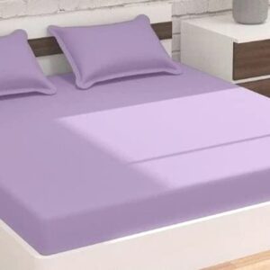 AHJ Beddings 1000 Thread Count Full Size 7 Piece Duvet Cover Set (15 inch Deep Pocket Sheet Set and Duvet Cover Set) 100% Egyptian Cotton - Lilac Solid