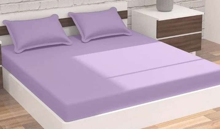 AHJ Beddings 1000 Thread Count Full Size 7 Piece Duvet Cover Set (15 inch Deep Pocket Sheet Set and Duvet Cover Set) 100% Egyptian Cotton - Lilac Solid