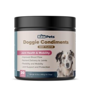 kea pets doggie condiments joint & mobility support natural dog supplement for healthy joints, mobility, and flexibility in dogs