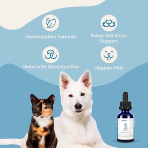 PranaPets Sinus Support Liquid Supplement for Pets | Naturally Supports Cat & Dog Sinus Relief | Natural Formula for Congestion