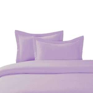 AHJ Beddings 1000 Thread Count Full Size 7 Piece Duvet Cover Set (15 inch Deep Pocket Sheet Set and Duvet Cover Set) 100% Egyptian Cotton - Lilac Solid