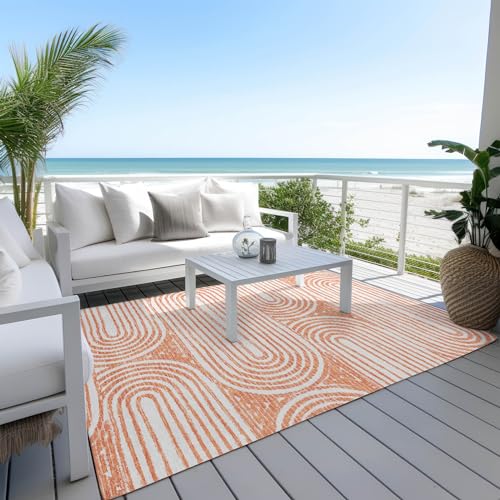 Addison Rugs Chantille ACN140 Orange 2'6" x 3'10 Indoor Outdoor Area Rug, Stain Resistant, Machine Washable, Non Shedding, Bedroom, Living Room, Dining Room, Kitchen Rug