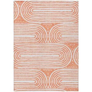 addison rugs chantille acn140 orange 2'6" x 3'10 indoor outdoor area rug, stain resistant, machine washable, non shedding, bedroom, living room, dining room, kitchen rug