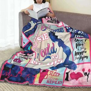 Cheerleader Throw Blanket Sports Decor Cheerleading Cheer Idea Gifts Cheerleader Lover Blankets Soft Cozy Fleece Plush Warm Flannel Bedding Blanket for Coach Kids Girls Teens Adults Sofa Couch 40"X50"