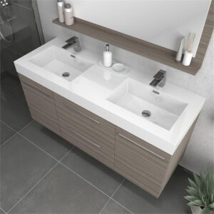 Alya Bath Ripley Bathroom Vanity, 60", Gray