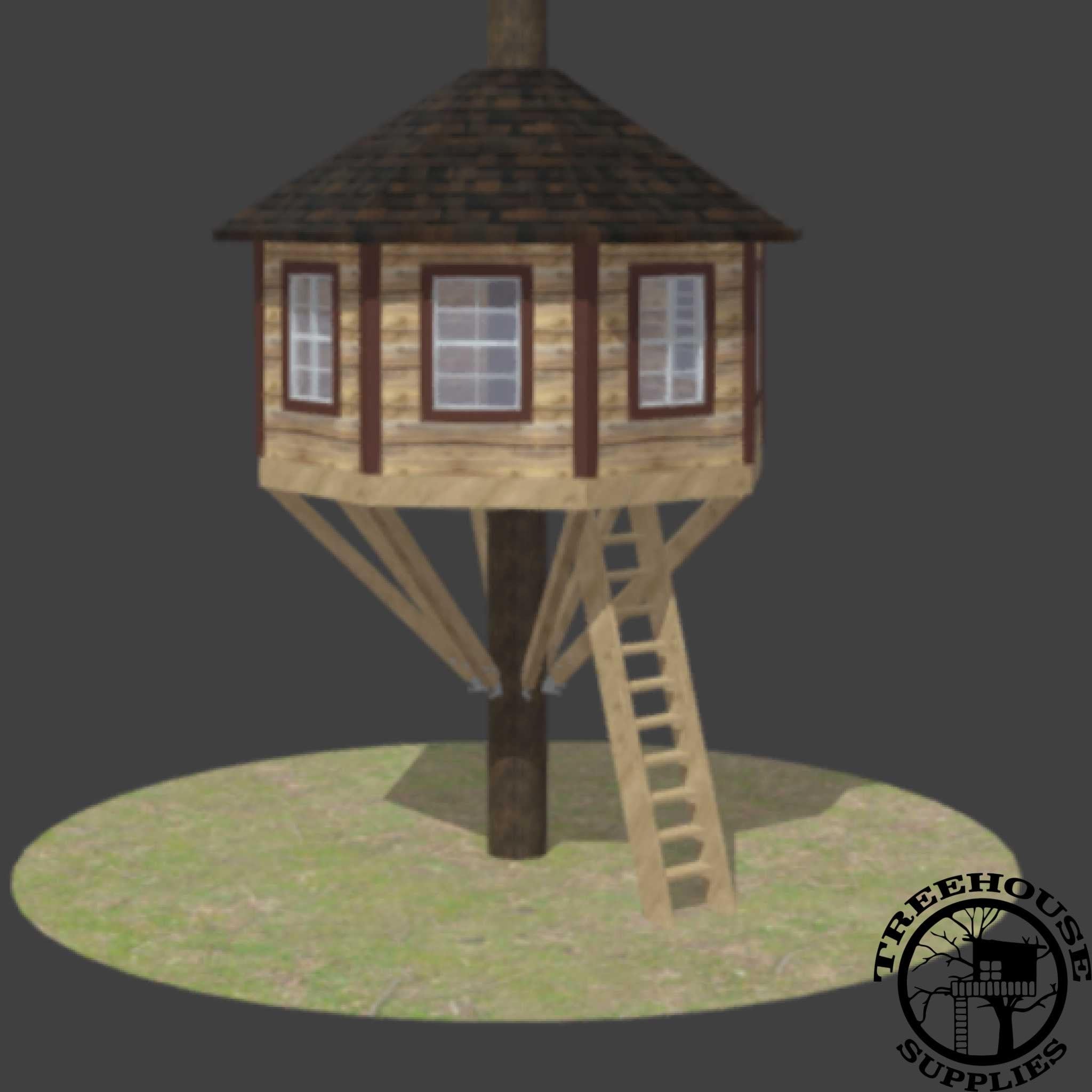 The Black Hills © : 16' Octagonal Treehouse Plan