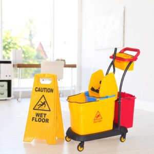 Sasylvia Yellow Mop Wringer Down Press Wringer Mop Bucket Wringer Only Mop Strainer Industrial Cleaning Accessories for Commercial Floor Mopping Buckets Household Restaurant Restroom Supplies