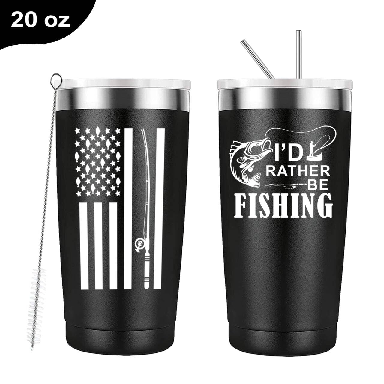 Golden Associate Fishing Gifts for Men, Novelty Fishing Socks and Tumbler 20 Oz Cup, Fisherman Gifts Stocking Stuffers for Dad Boys Husband Grandpa Boyfriend Him