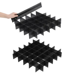 qozary 42 pack adjustable drawer organizer dividers for socks, underwear, makeup, kitchen, dresser