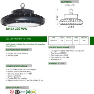 Westgate LED HIGHBAY *UHB-220-WW-AS