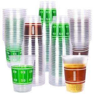 Gatherfun 100 Pcs 16oz Football Plastic Cups - Football Parties and Tailgate Events, Disposable & Convenient - Ideal Party Supplies & Party Favors for Football Themed Birthdays