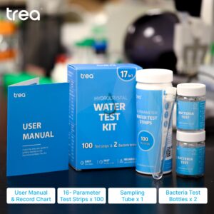 TREA 17 in 1 Drinking Water Test Kit - Comprehensive Water Quality Analysis Includes pH, Hardness, Chlorine, Fluoride, Lead, Iron, Copper, Coliform Bacteria and More for Home Tap and Well Water