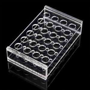 2 pack acrylic test tube rack, 24wells, for 5/9“ od tube (13 ±0.1mm，max for 14mm) centrifuge tube holder for labortory holder lab test tube transparent