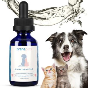 PranaPets Sinus Support Liquid Supplement for Pets | Naturally Supports Cat & Dog Sinus Relief | Natural Formula for Congestion