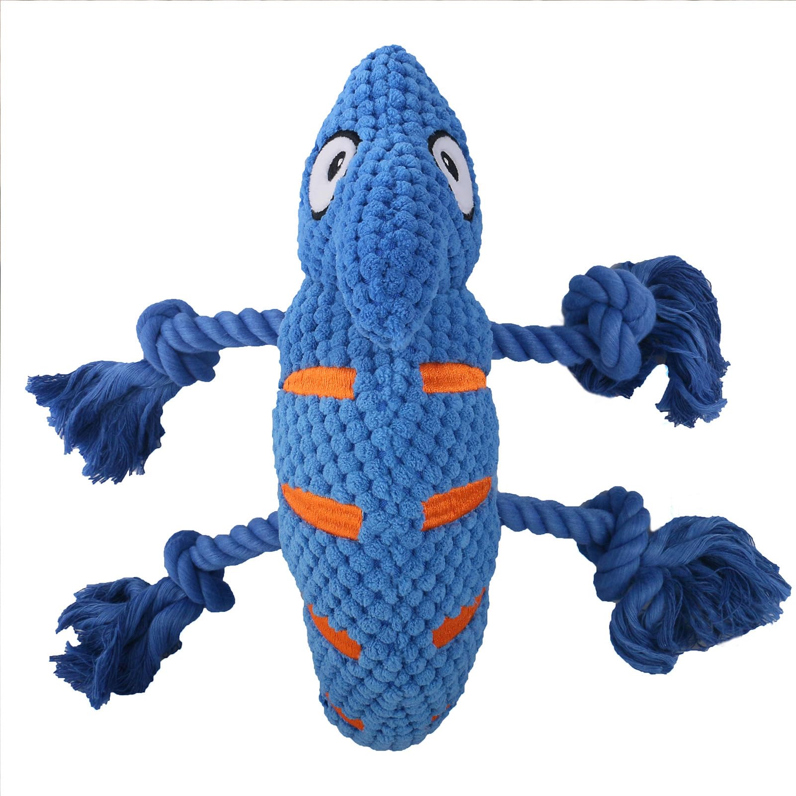 FQQWEE Dog Toys for Aggressive Chewers, Squeak Dog Toys with Chewed Rope, Indestructible Dog Squeaky Toys, Interactive Dog Plush Toys, Chew Toys for Puppy, Small, Middle, Big Dogs(Blue)