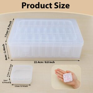 Gbivbe Bead Organizer Box, 30Pcs Small Clear Plastic Bead Storage Containers, 1 Craft Storage Boxes with Hinged Lid, Label Sticker Mini Storage Box for Jewelry Making Beads Crafts Screws Small Parts