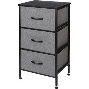 yohkoh tall dresser storage drawers stand with 3 removable fabric drawers-organizer unit for bedroom, living room, storage bins with drawers,grey