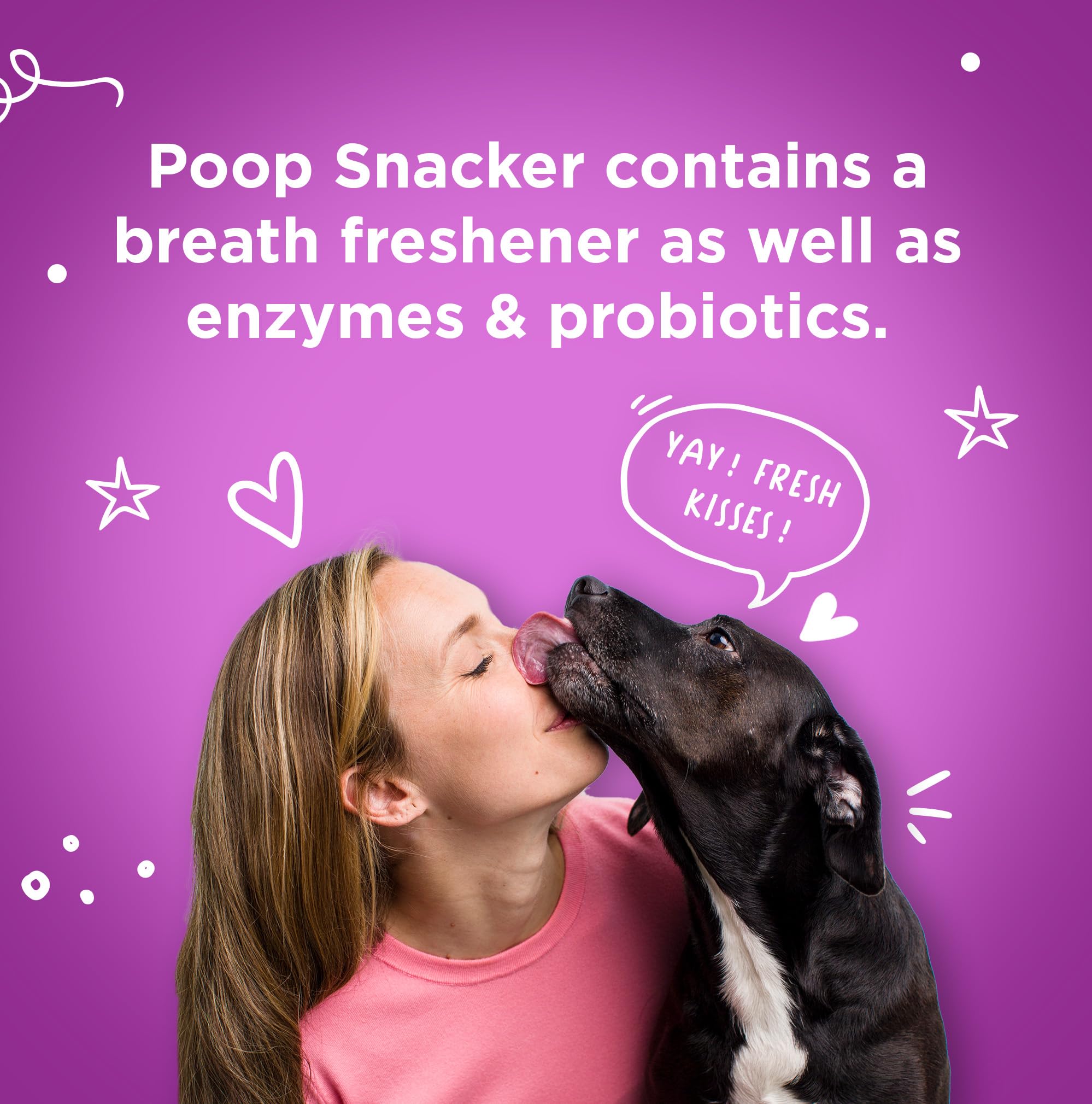 First Impressions Poop Snacker Soft Chews - Best Stool Eating Deterrent for Dogs, Coprophagia Deterrent for Dogs, Probiotics & Breath Freshener - Deterrent for Dogs Eating Poop - 60 ct