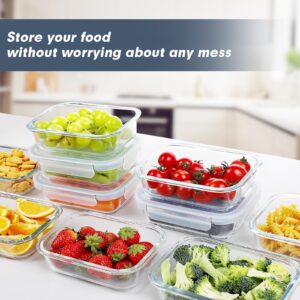 BAYZZ Glass Meal Prep Containers, 10 Packs 22 oz Glass Food Storage Containers,Airtight Lunch Containers with lids - Microwave,Freezer,Dishwasher Safe