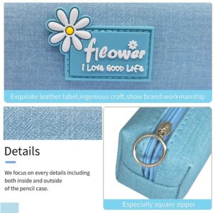 ONEDIGI Small Pencil Case Student Pencil Pouch Cute Pencil Pouch Coin Pouch Cosmetic Bag Office Stationery Organizer For Teen School-Blue