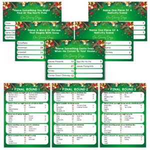 christmas feud games, friendly feud games, family activity, family games for game night, baby shower game, party supplies for adults, xmas holiday party game and activity decorations (f001)