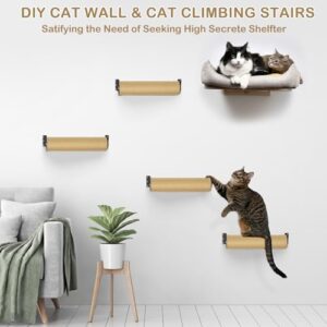 2 Pack Wall Mounted Cat Scratching Post 3 in1 Cage Wall Mounted Rope Cat Scratcher Post Replacement Cat Claw Scratcher Tree for Indoor Cats or Kittens Cat Wall Shelves Climbing Furniture (Jute)