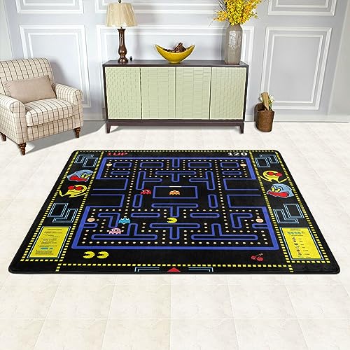 Classic Arcade Games Rug Retro 90s Arcade Theater Style Popular Game Room Area Rug for Living Room Playroom Home Decor Carpet Modern Fun Rug 2' x 3'