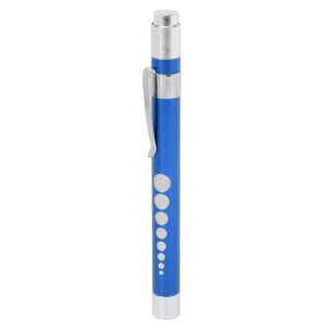 pen lights for nurses, aluminum alloy led penlight with pupil gauge – concave design for precise yellow lighting, medicals pen light(blue)