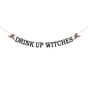 shuanq drink up witches banner - witch theme halloween party decoration - halloween baby shower/bridal shower/birthday/wedding party bunting decor