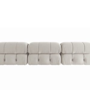 WJShome Modular Sectional Sofa,103.95 inch Convertible Sofa Couch,Velvet 3 Seater Minimalist Couch for Living Room, Modern Large Free Combination Sofa,Beige