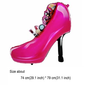 BoningNEW 2Pcs High Heels Balloons Pink High-Heeled Shoes Mylar Foil Balloons for Women Birthday Party Wedding Engagement Bridal Shower Party Stiletto Themed Party Decorations Supplies