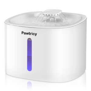 pawtricy cat water fountain, 128 oz/3.8l automatic pet water fountain with led light and filters for cats, dogs, multiple pets