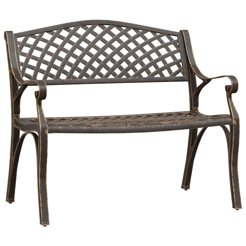 WEHUOSIF Patio Bench 40.2" Cast Aluminum,Back Chair,Garden Bench, Backyard Benches,Yard Bench,Park Bench,Farmhouse Bench,Outdoor Furniture,for Patio, Porch, Backyard, Bronze