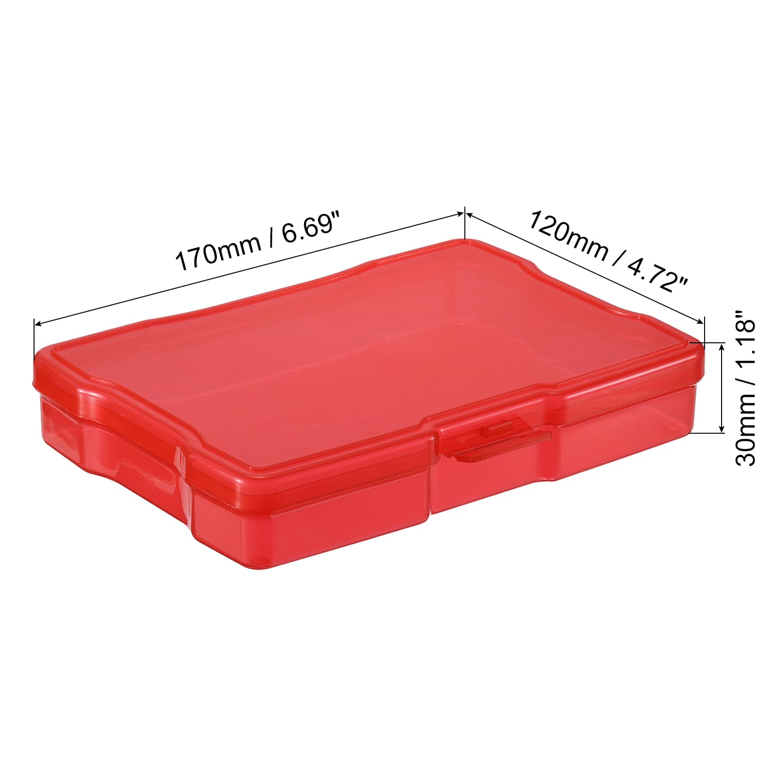 PATIKIL 4x6 Photo Storage Box, 2 Pack Photo Boxes Storage Photo Organizer Cases Storage Container Picture Boxes Plastic for 4x6 Pictures Sticker Scrapbook Craft Keeper, Red