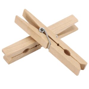 50pcs Clothes Pins 4 Inch Wooden Clothespins Large Clothes Pin for Laundry - Heavy Duty Spring and Wood