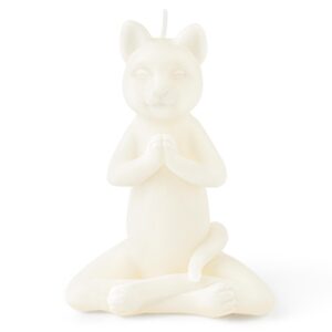 6sisc zen cat candle yoga meditation pose aesthetic candles pine fragrance natural soy wax aromatherapy handmade candle table art decorative sculpture for modern home bedroom bathroom birthday gifts