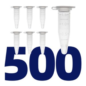 microcentrifuge tubes 1.5ml, ayinlab polypropylene plastic tubes 500pcs, lab centrifuge test tubes with leak-proof snap caps and clear graduated scale, non-pyrogenic and dnase/rnase free