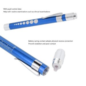 Pen Lights for Nurses, Aluminum Alloy LED Penlight with Pupil Gauge – Concave Design for Precise Yellow Lighting, Medicals Pen Light(Blue)