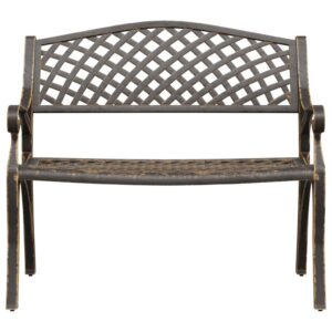 WEHUOSIF Patio Bench 40.2" Cast Aluminum,Back Chair,Garden Bench, Backyard Benches,Yard Bench,Park Bench,Farmhouse Bench,Outdoor Furniture,for Patio, Porch, Backyard, Bronze