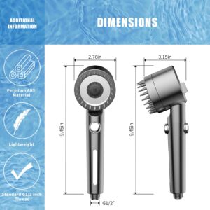 PWERAN Filtered Shower Head with Handheld, High Pressure Water Flow and Multiple Spray Modes Shower Head with Filter, Power Wash for Hard Water, Showerhead with ON/OFF Switch for Pets Bath