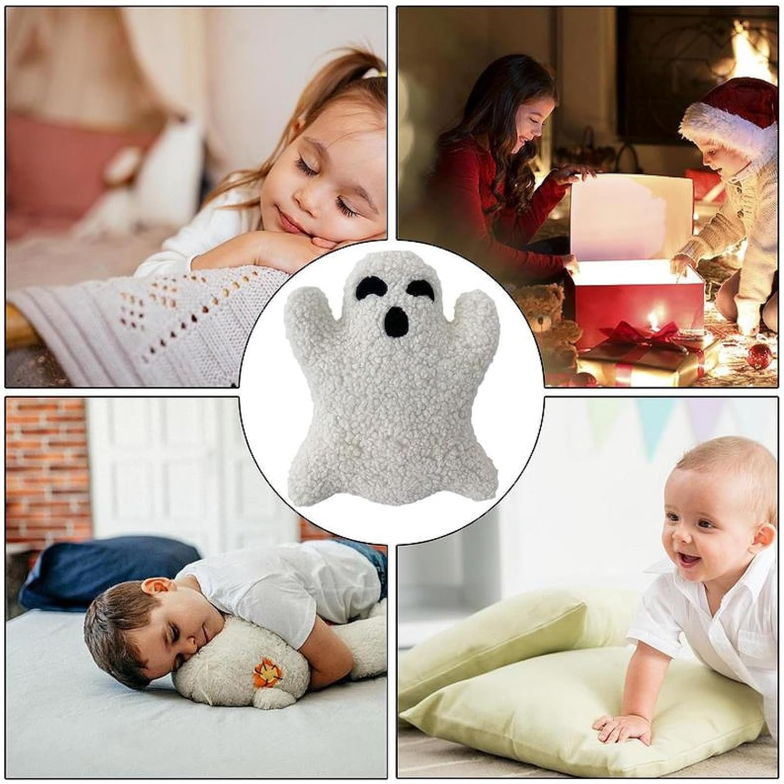 Cute Ghost Pillow, Ghost Shaped Plush Pillow, Halloween Throw Pillows Decorative Spooky Pillows, Halloween Ghost Pillow, Ghost Stuffed Animal for Sofa Bed Couch Holiday Party Children Gift (3PCS)