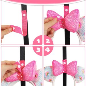 3 Pcs Mouse Ears Holder, Mouse Ear Headband Holder Organizer, Headband Storage Display Stand, Hanging Hair Accessory Rack for Girls Room Wall Decor